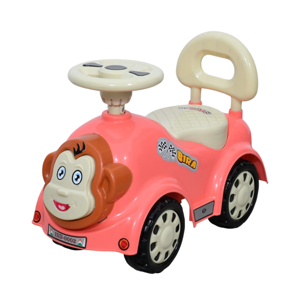 Ayaan Toys - Monkey Face Ride On Car for Kids 1–4 Years | Push Ride On